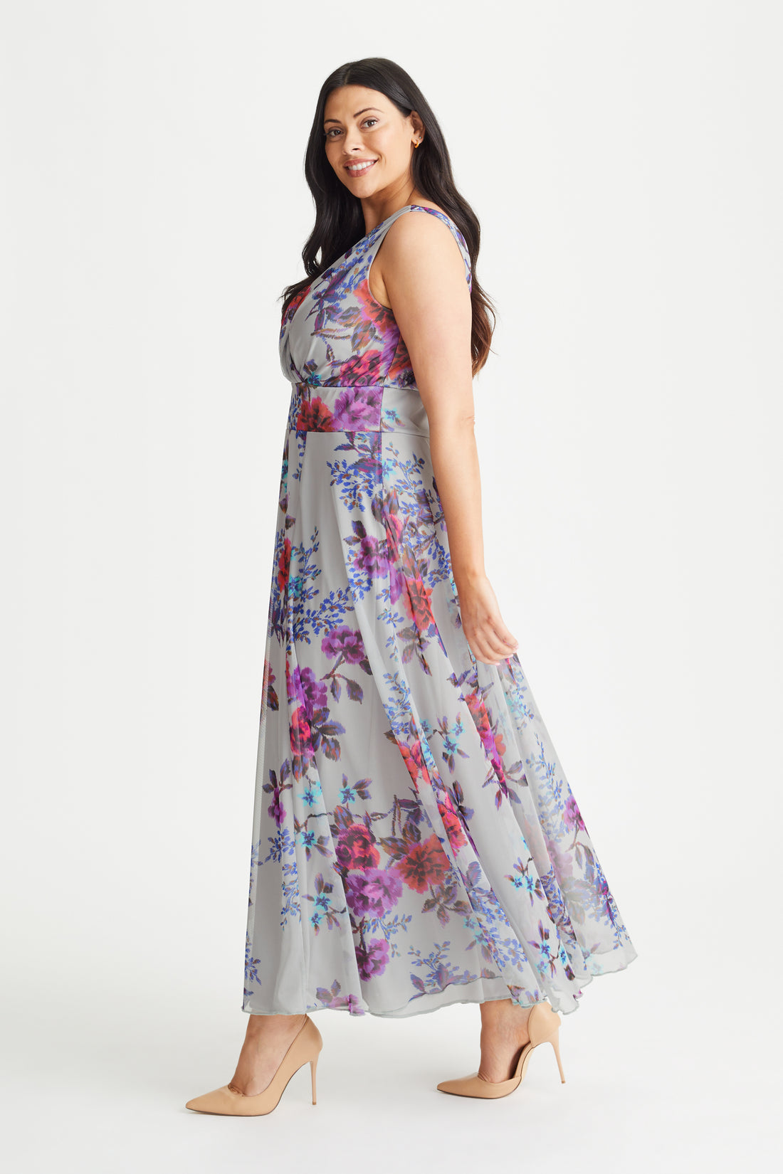 Amelia Silver Multi Print Mesh Maxi Dress – Scarlett & Jo