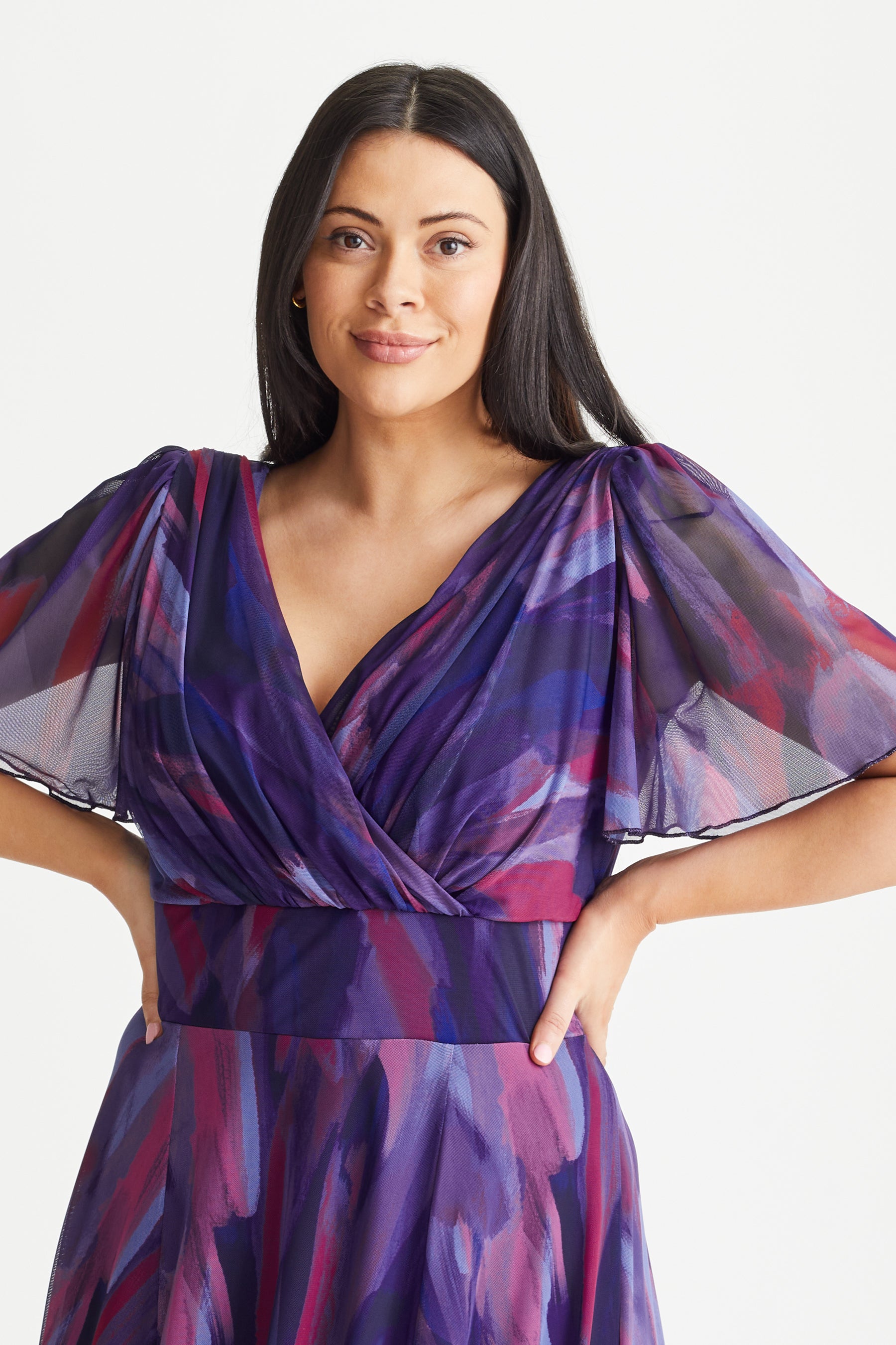 Isabelle Indigo Magenta Float Sleeve Maxi Dress – Scarlett & Jo
