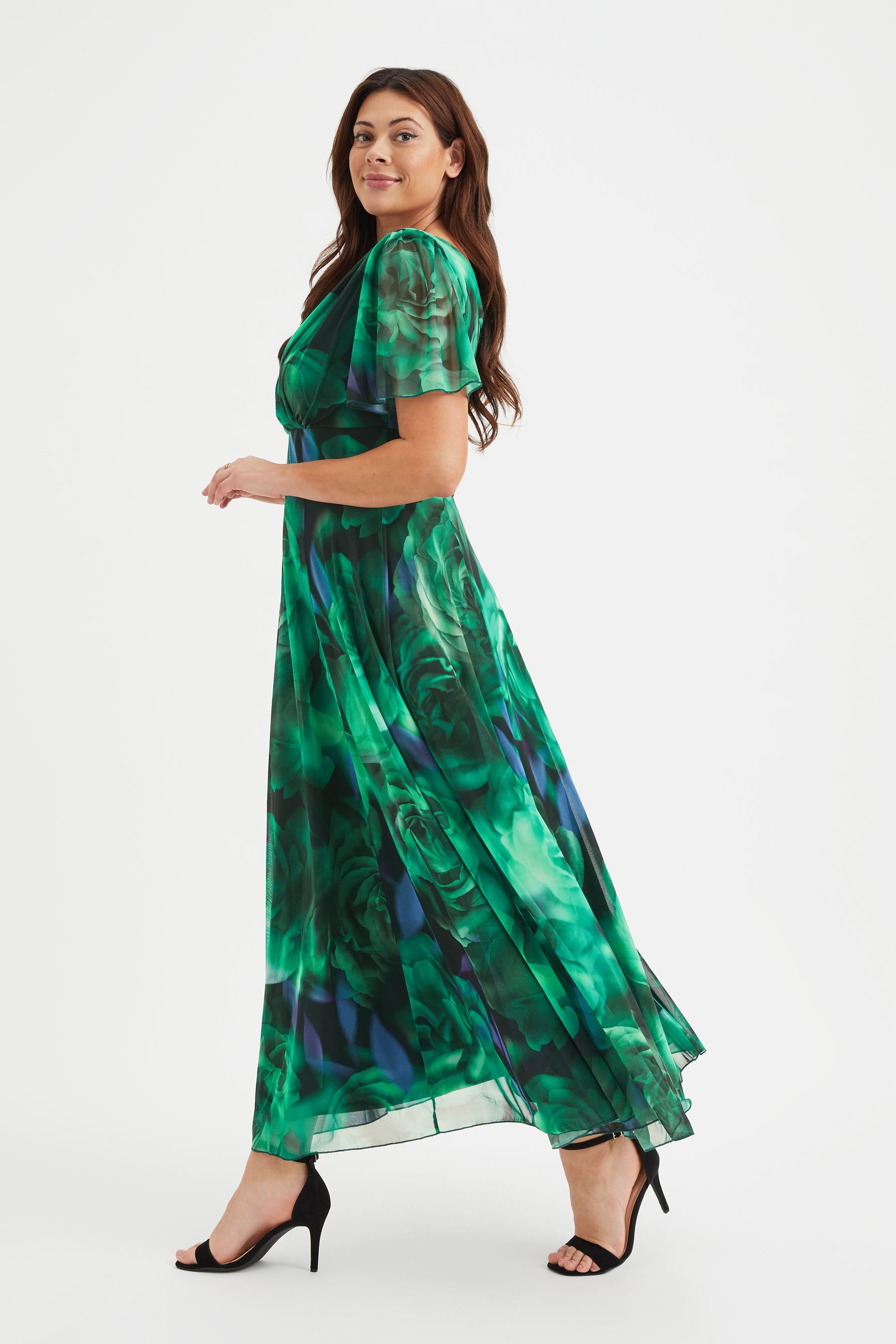 Isabelle Green Rose Float Sleeve Maxi Dress – Scarlett & Jo