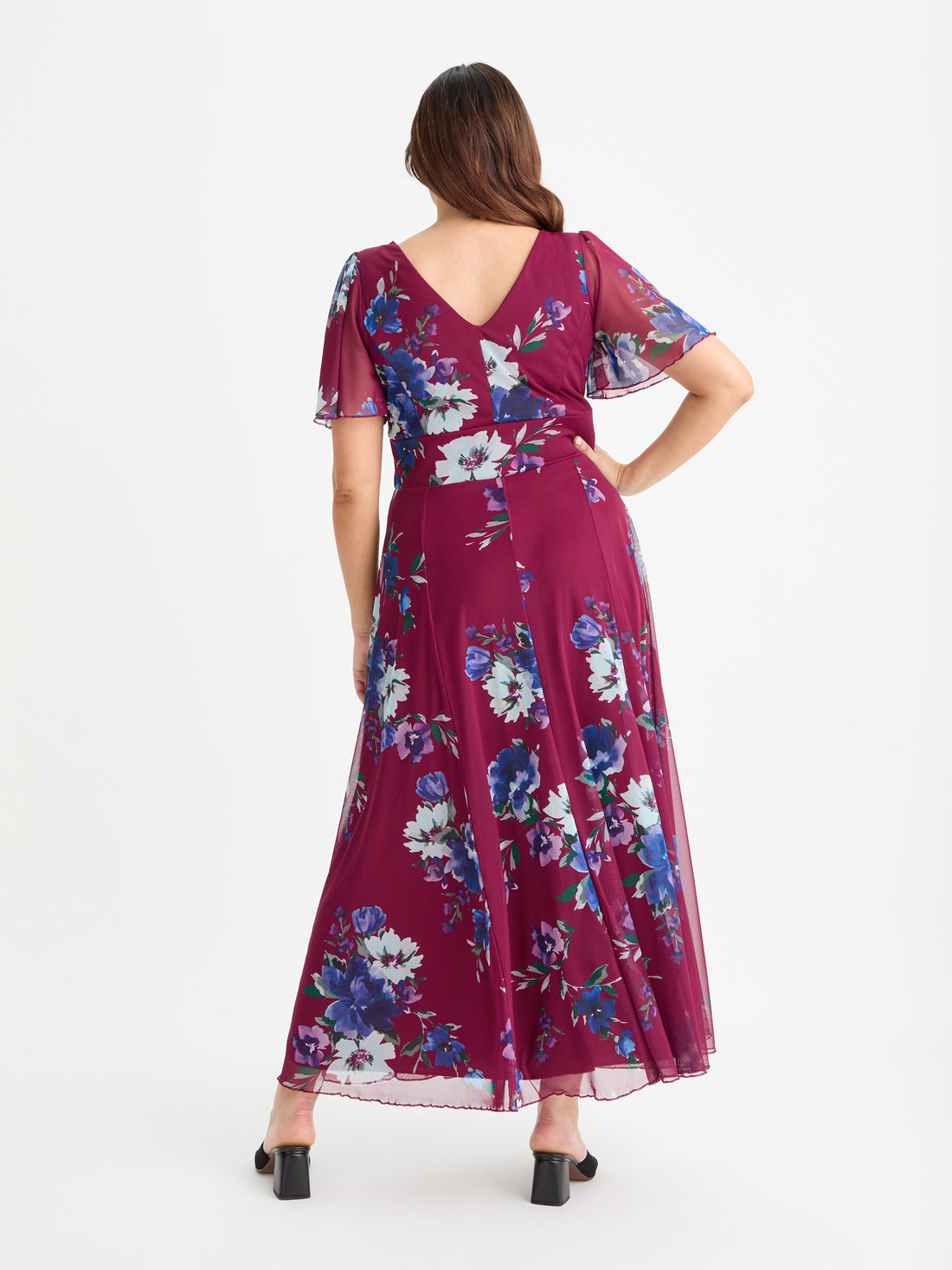 Isabelle Wine Blue Float Sleeve Maxi Dress – Scarlett & Jo