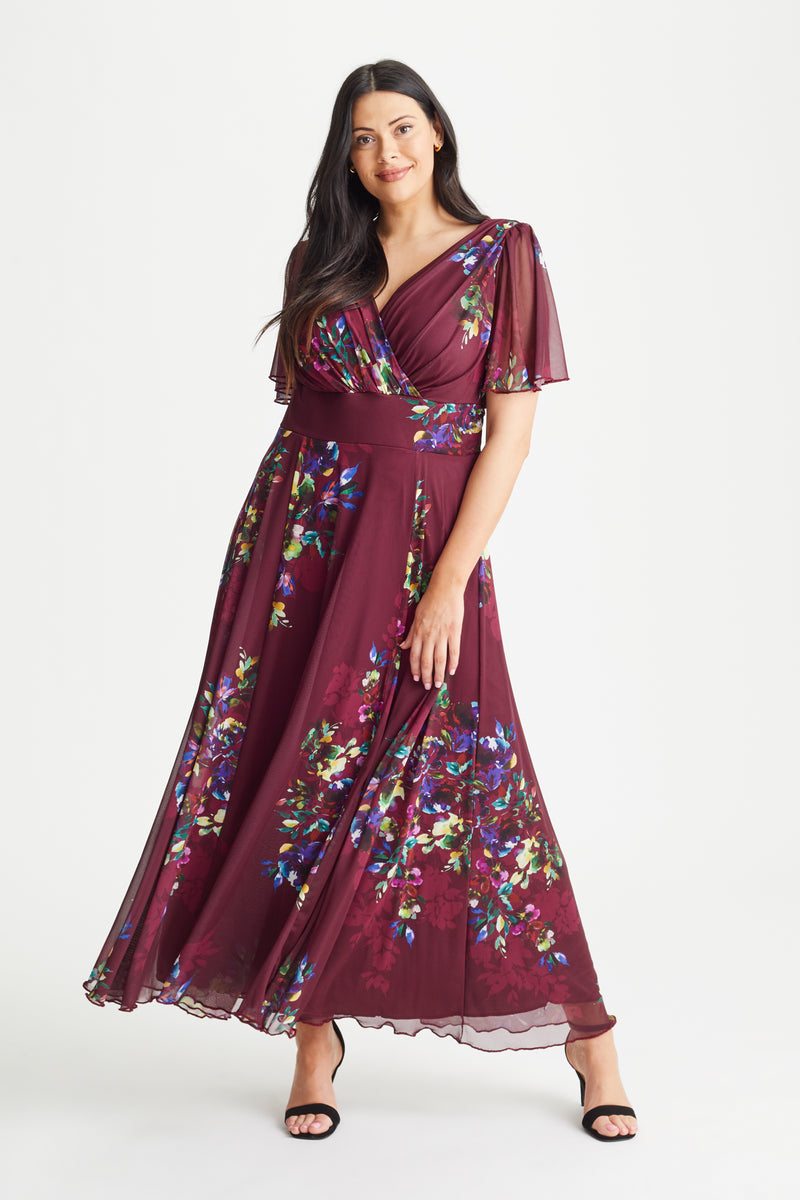 Isabelle Deep Magenta Float Sleeve Maxi Dress – Scarlett & Jo