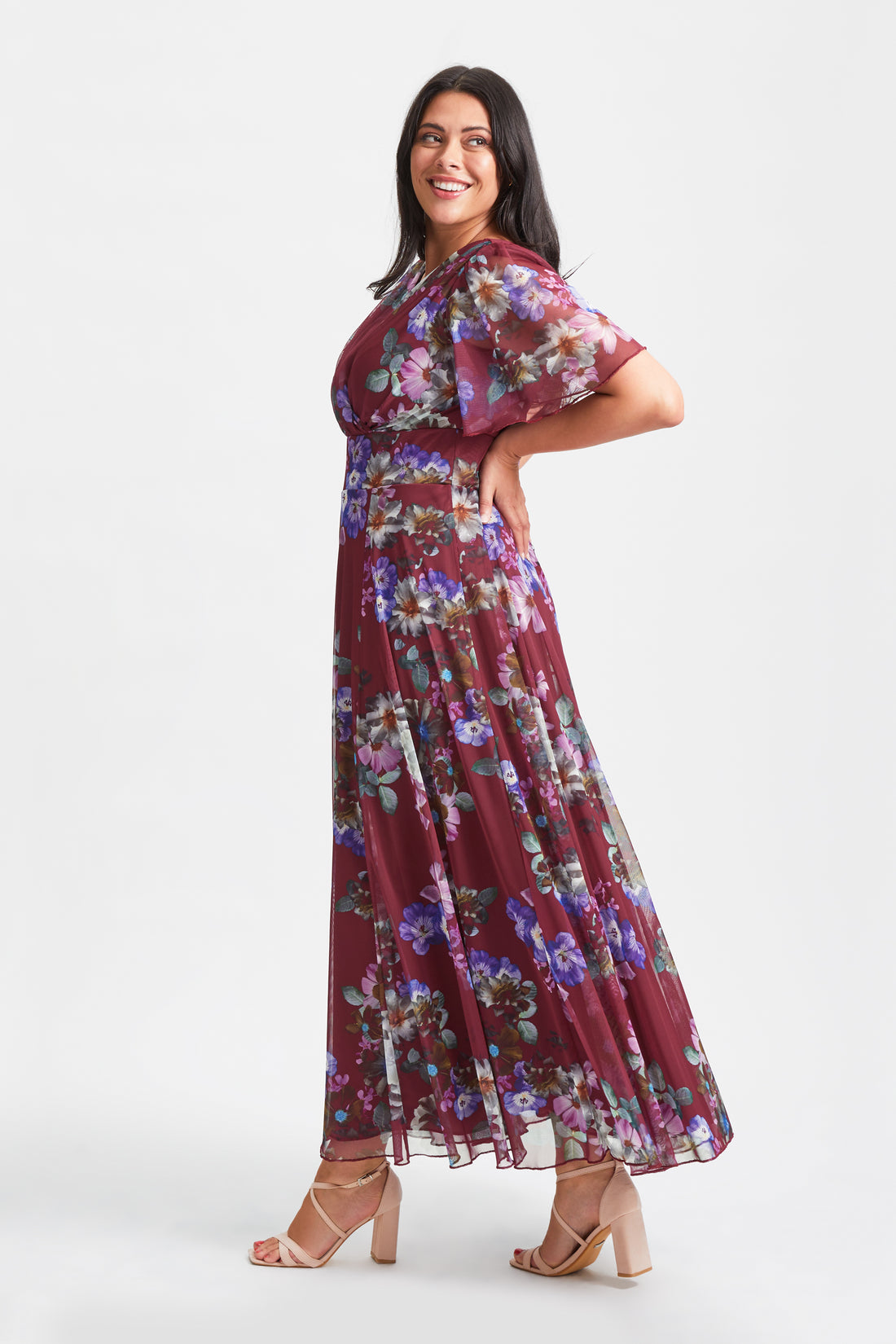 Isabelle Claret Multi Float Sleeve Maxi Dress – Scarlett & Jo
