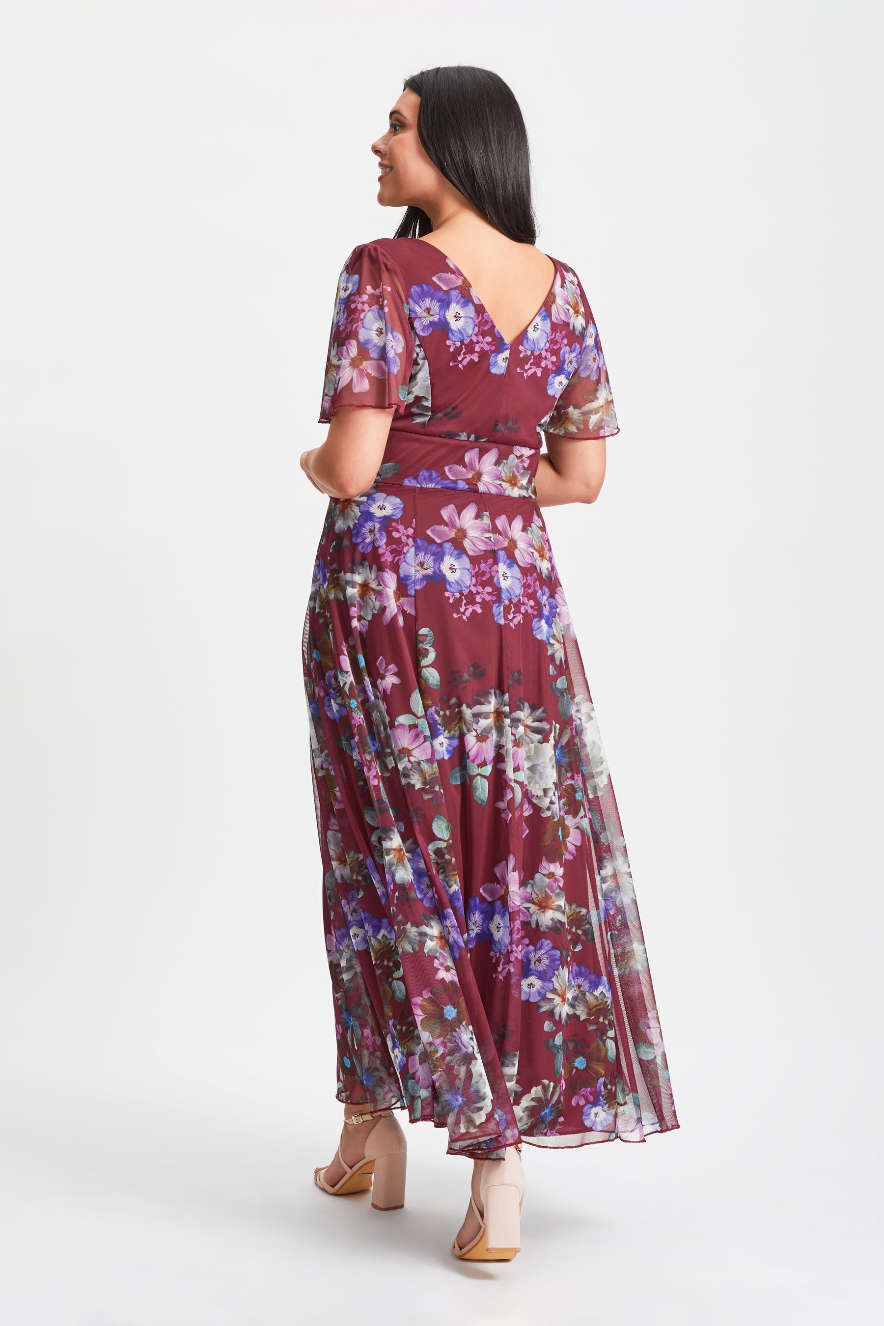 Isabelle Claret Multi Float Sleeve Maxi Dress – Scarlett & Jo