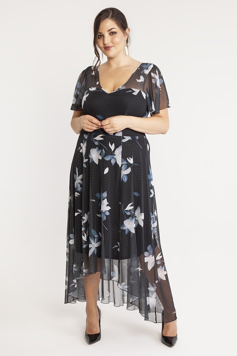 Tilly Print Angel Sleeve Sweetheart Dress – Scarlett & Jo