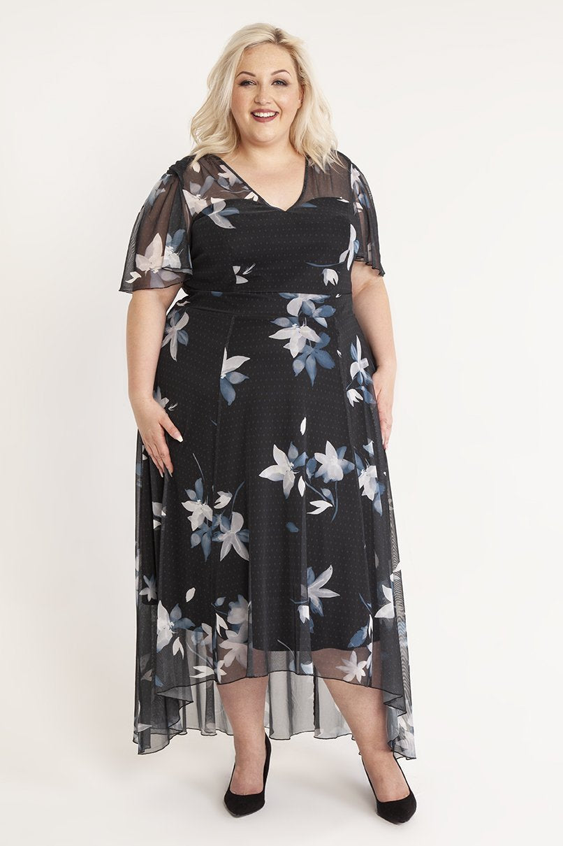 Tilly Print Angel Sleeve Sweetheart Dress – Scarlett & Jo