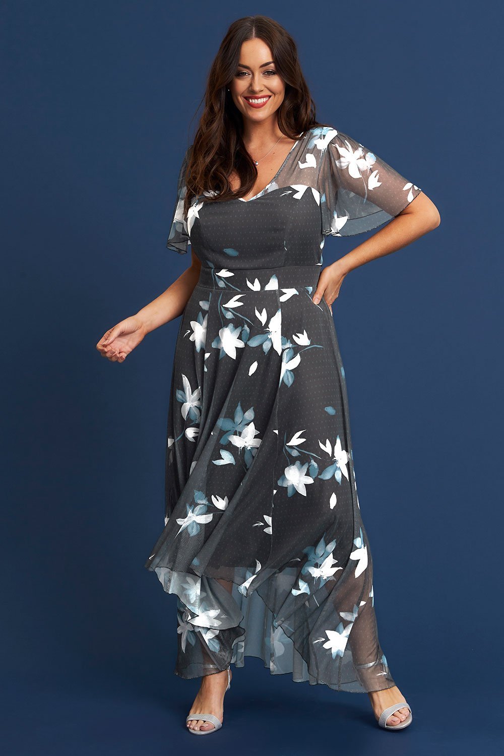 Tilly Print Angel Sleeve Sweetheart Dress – Scarlett & Jo